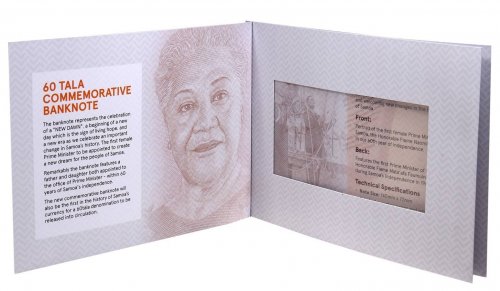 Samoa 60 Tala Banknote Folder, Empty Folder